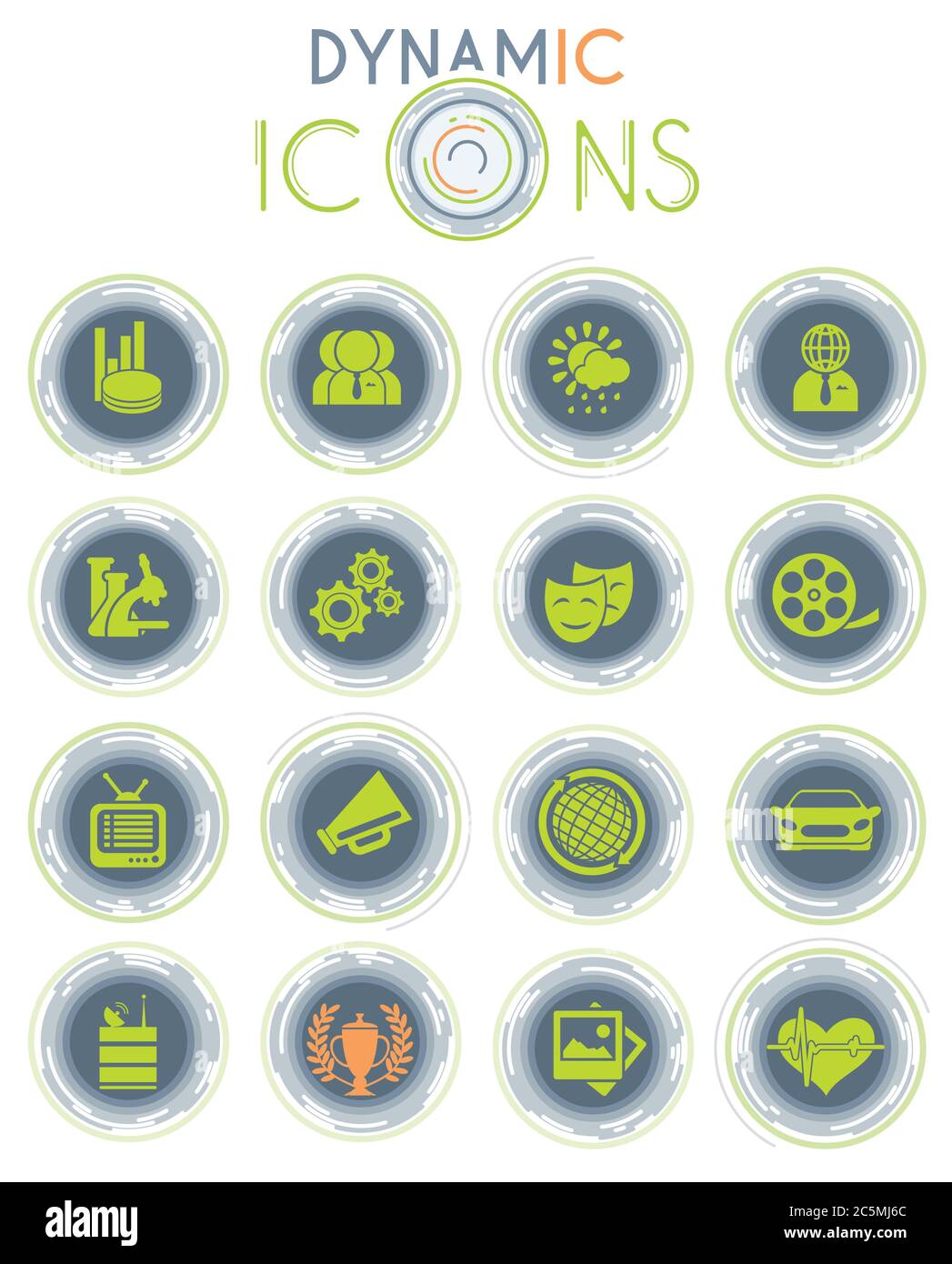Media vector dynamic icons Stock Vector Image & Art - Alamy