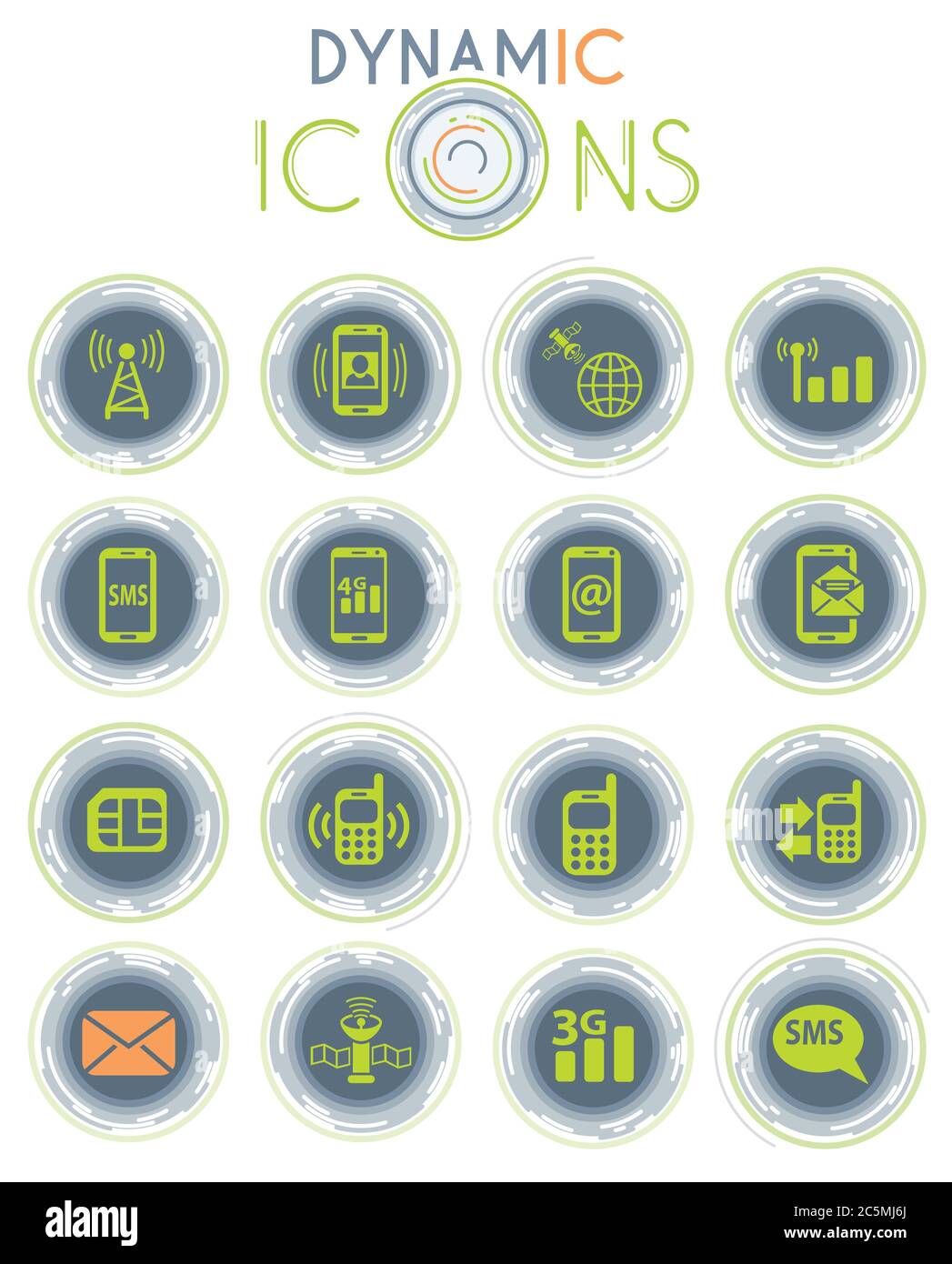 Vector icons mobile phones Cut Out Stock Images & Pictures - Alamy