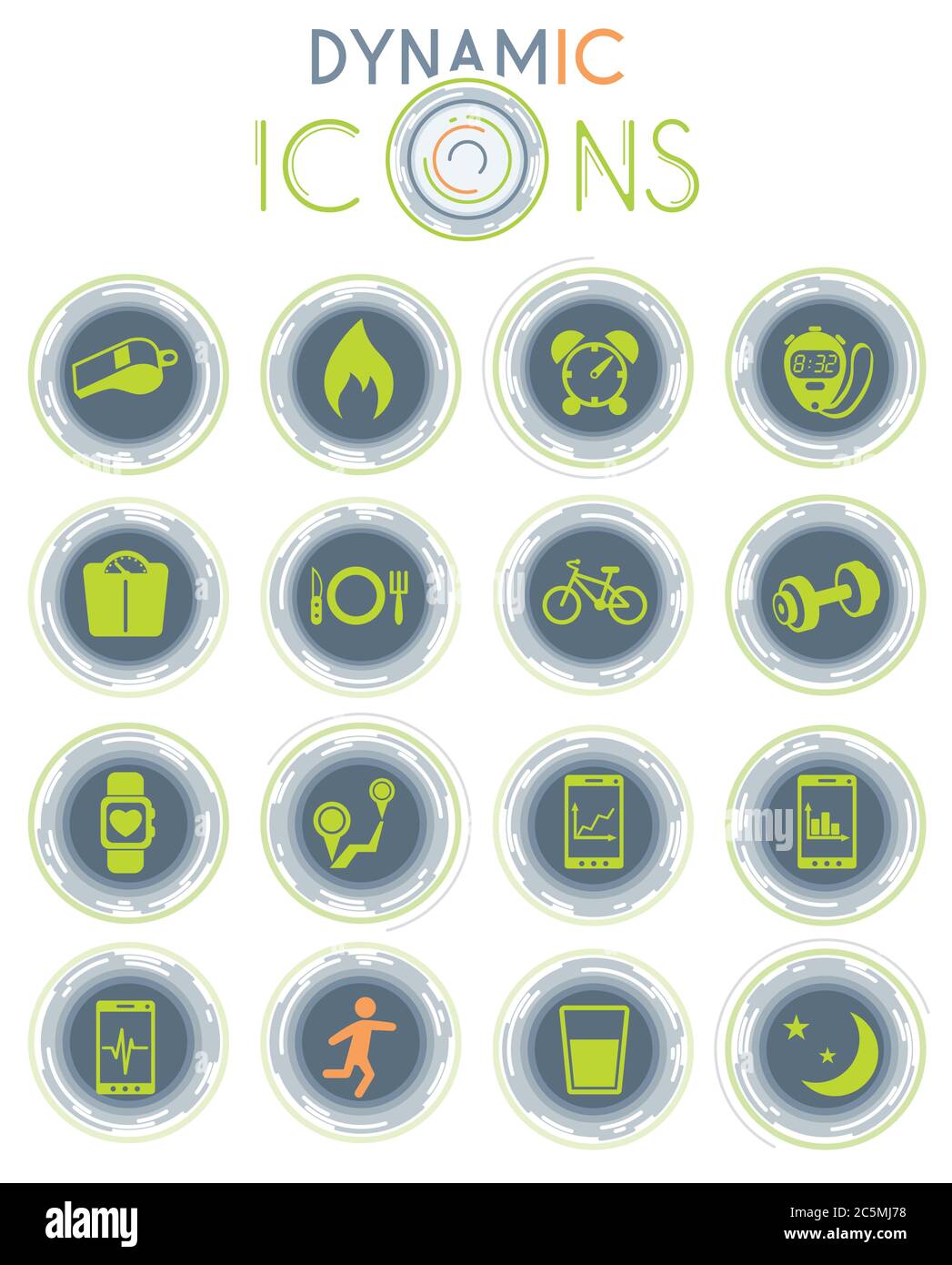 monitoring apps dynamic icons Stock Vector Image & Art - Alamy