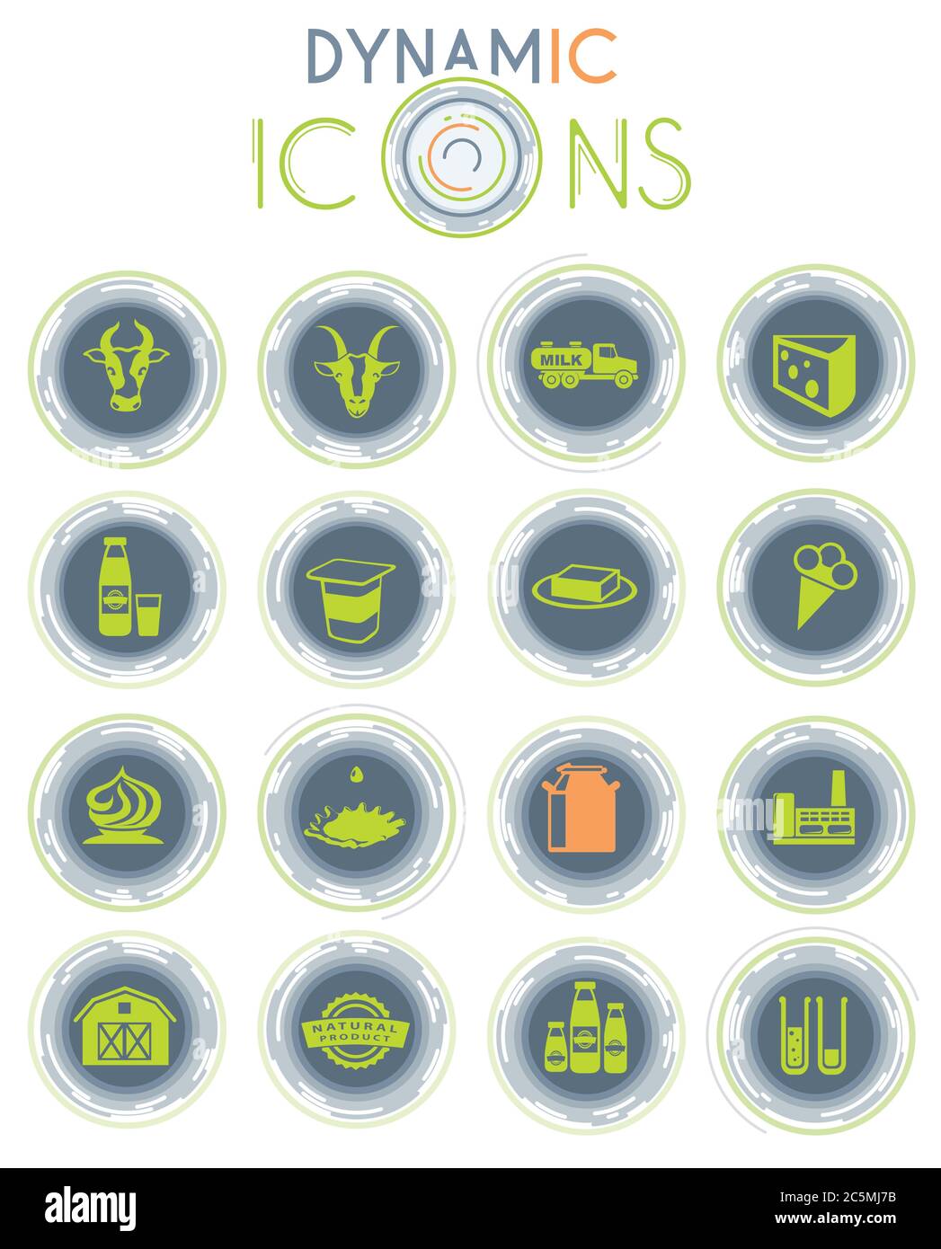 Milk industry dynamic icons Stock Vector Image & Art - Alamy