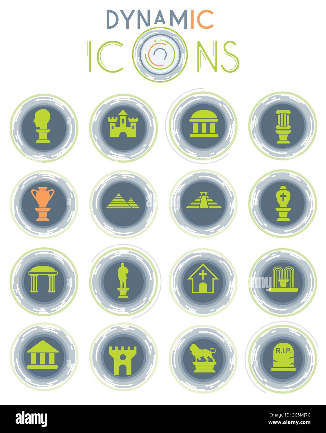 monuments dynamic icons Stock Vector Image & Art - Alamy
