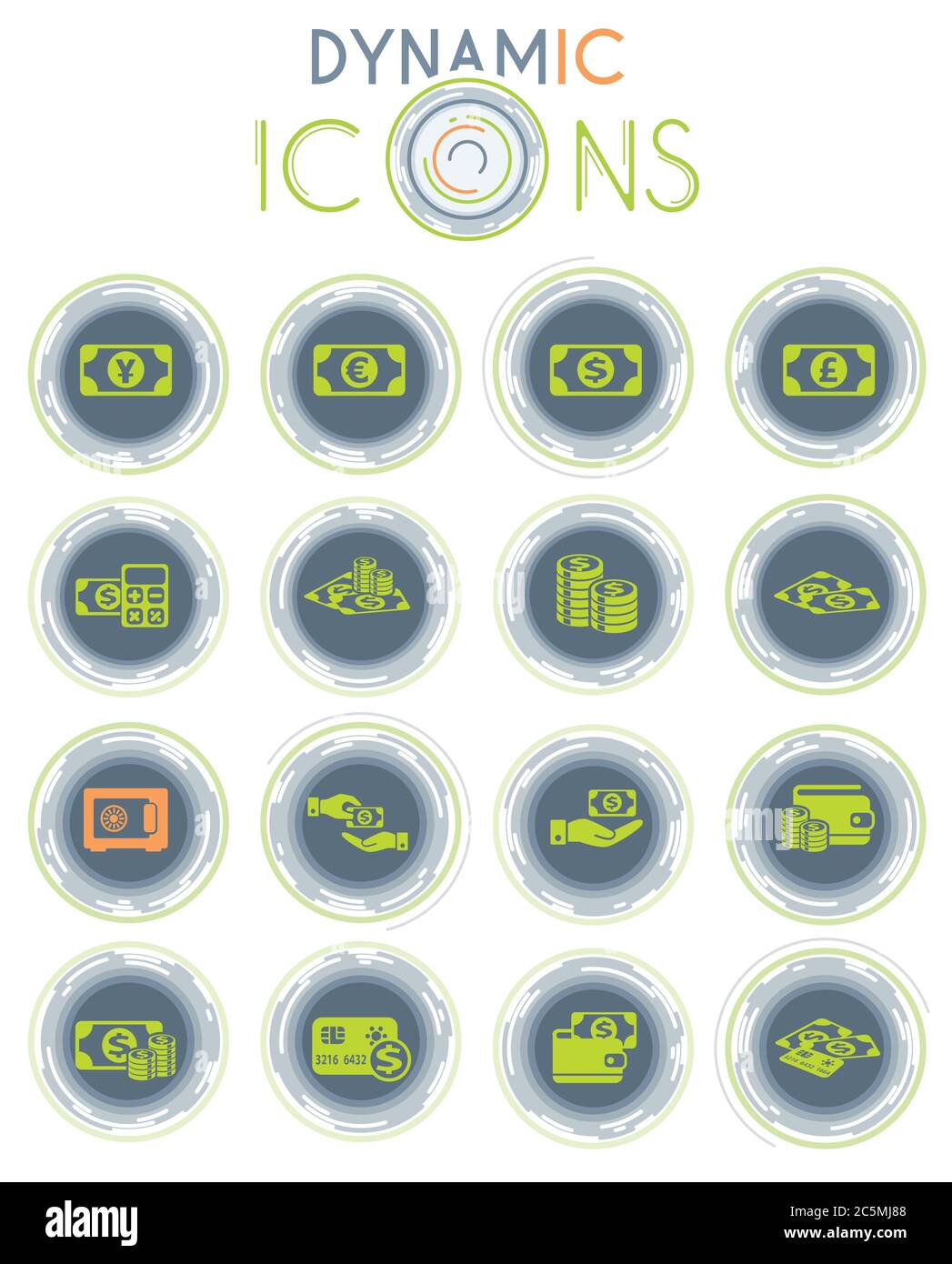 money symbols dynamic icons Stock Vector Image & Art - Alamy