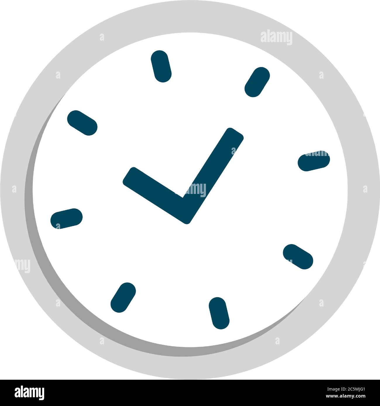 Clock icon in flat style, timer on color background. Vector design ...