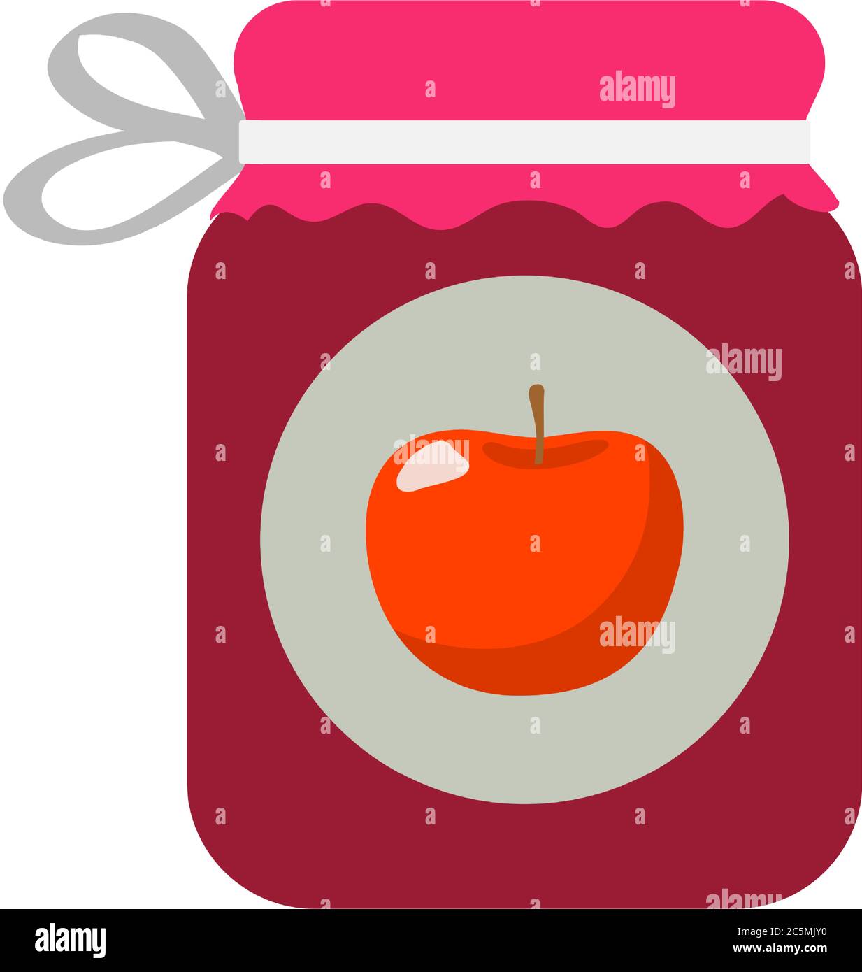 Tasty jar with apple. Clean modern jam. Vector isolated image and ...