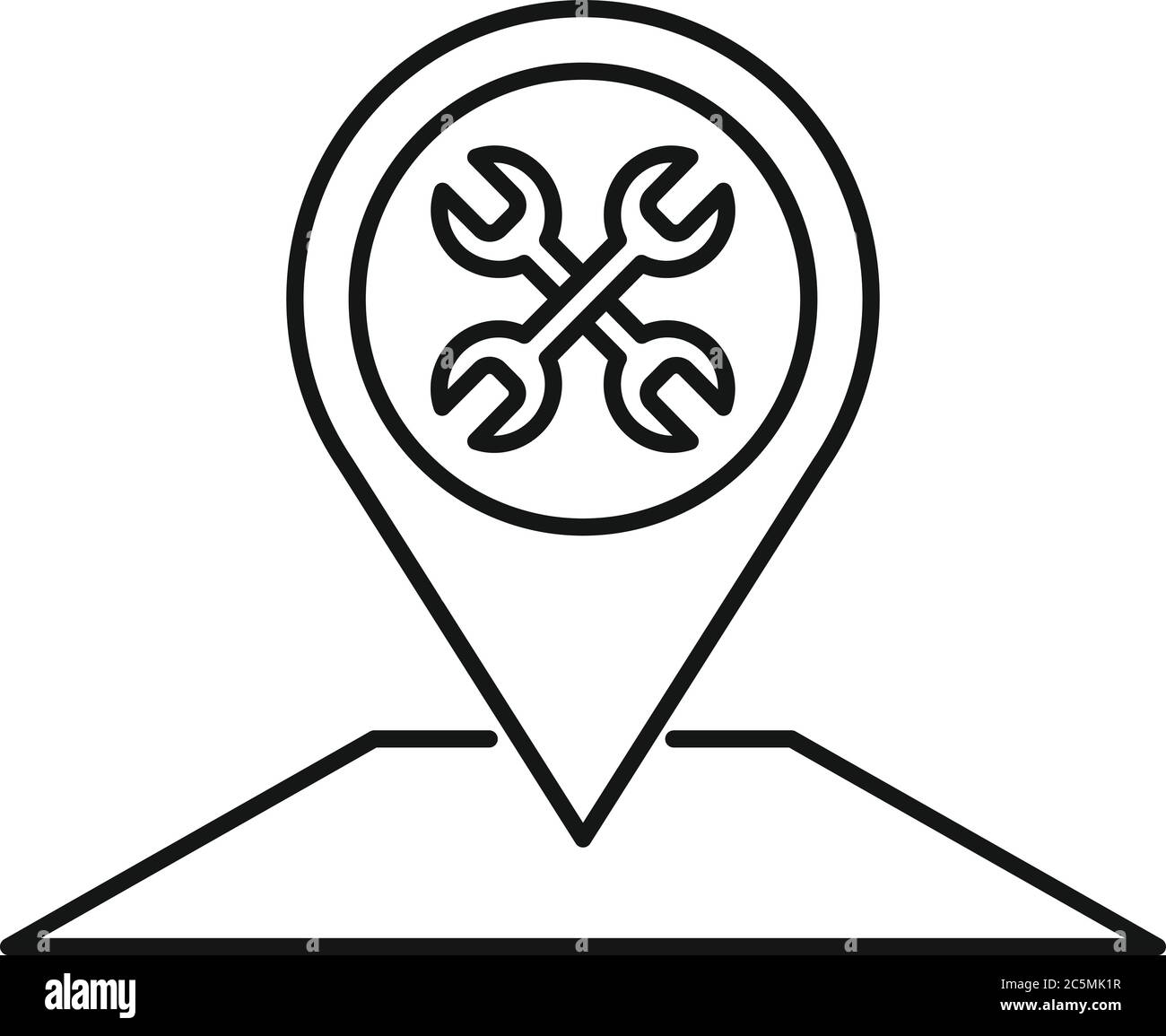 Service center map pin icon. Outline service center map pin vector icon ...