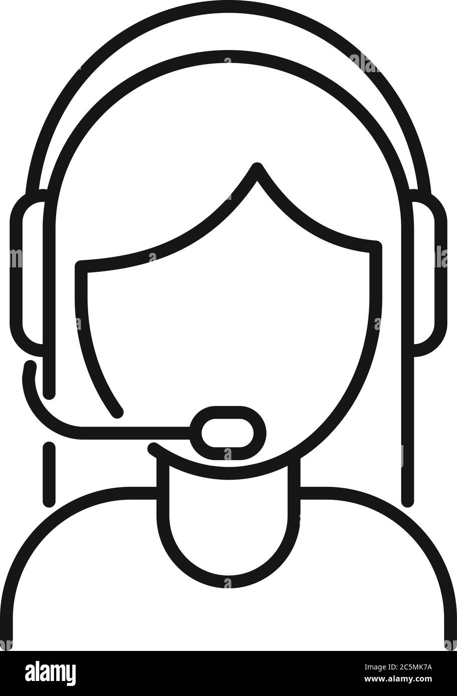 Woman call center icon. Outline woman call center vector icon for web ...
