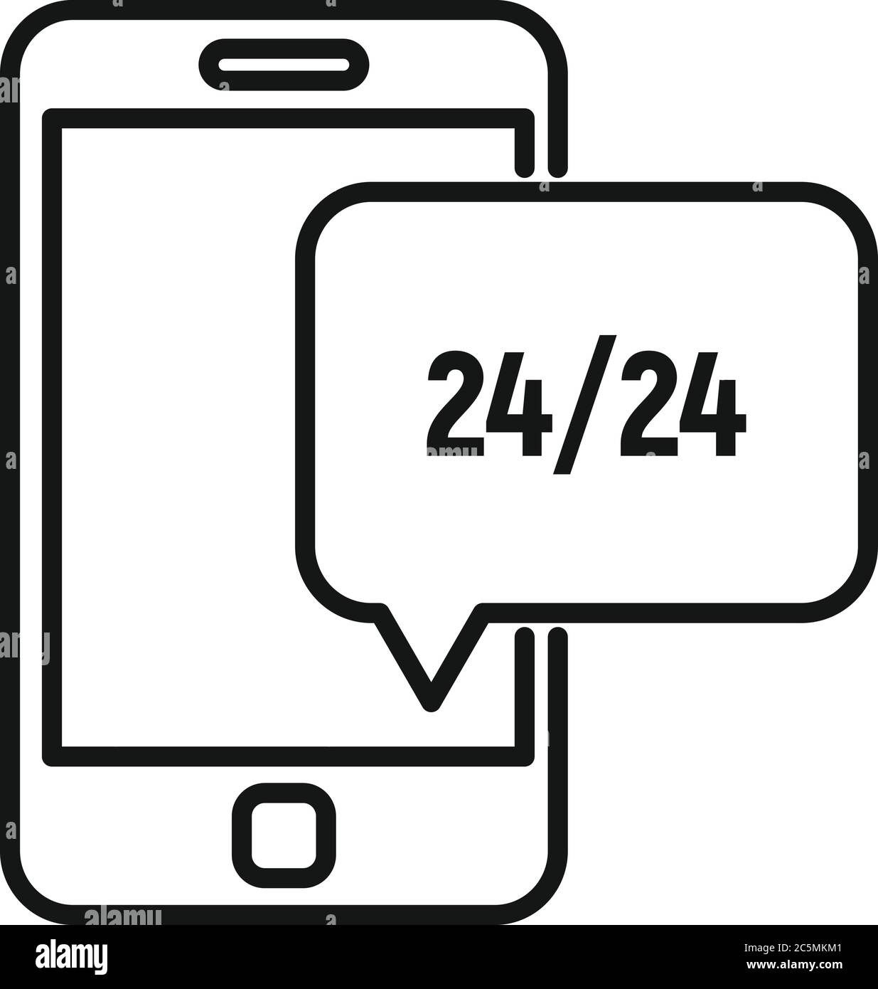 Service center smartphone support icon. Outline service center ...