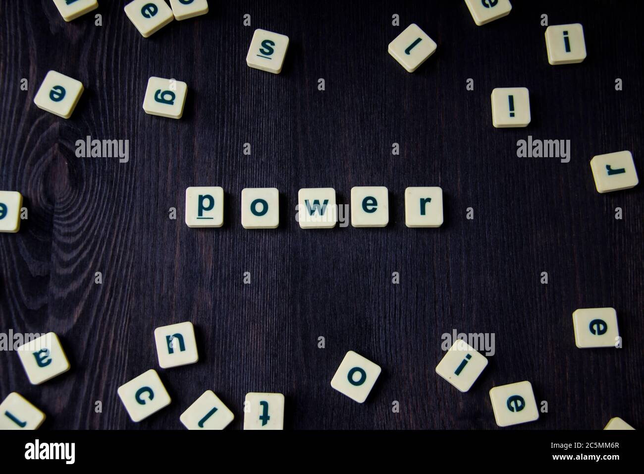 Word or phrase POWER made with letters on the wood, great image for ...
