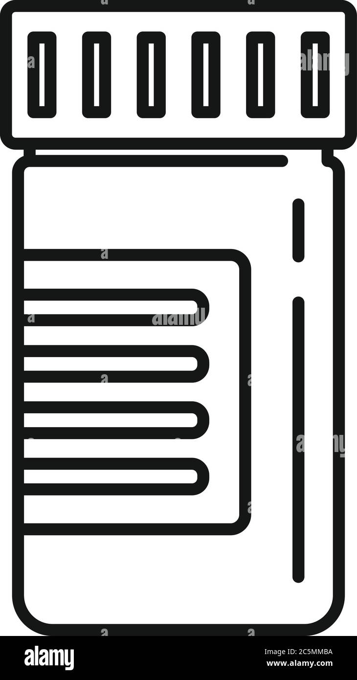 Capsule jar icon. Outline capsule jar vector icon for web design ...