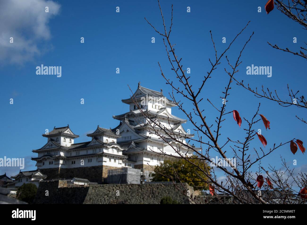 Beautiful white Himeji Castle in autumn season in Hyogo Prefecture ...