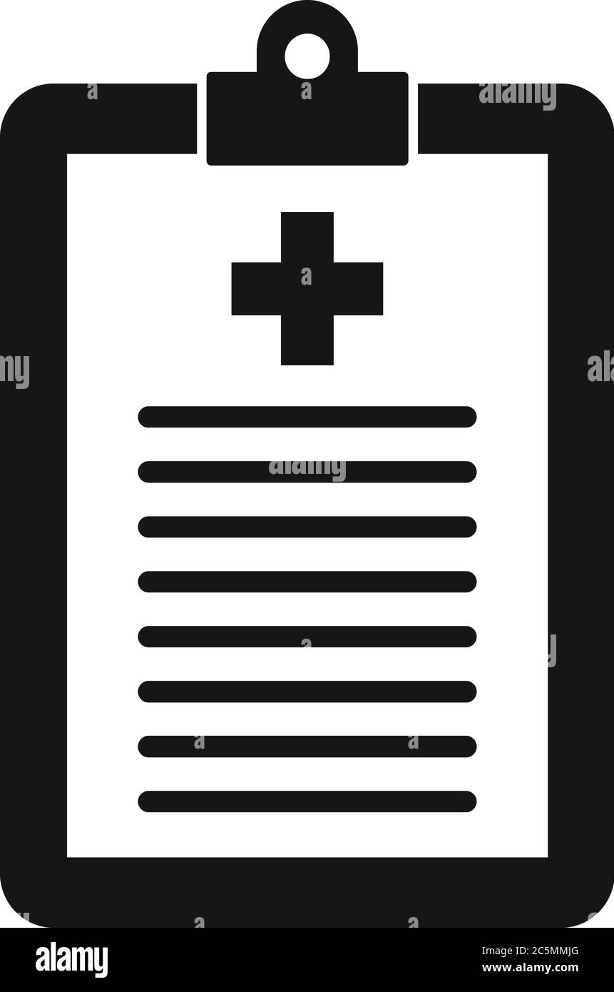 Medical patient clipboard icon. Simple illustration of medical patient ...