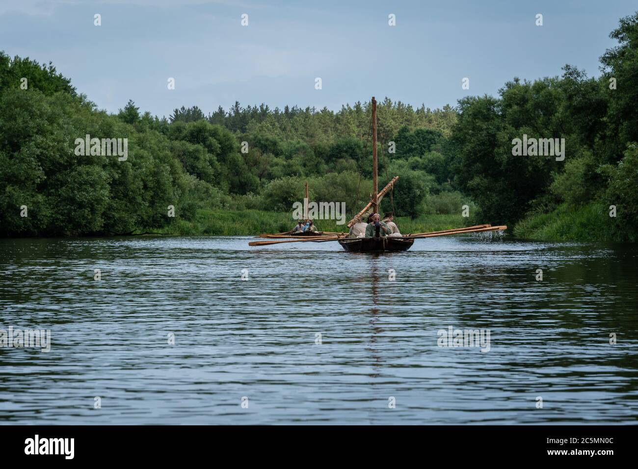 A group of men in casual clothes from the Viking era (9-11th century ...