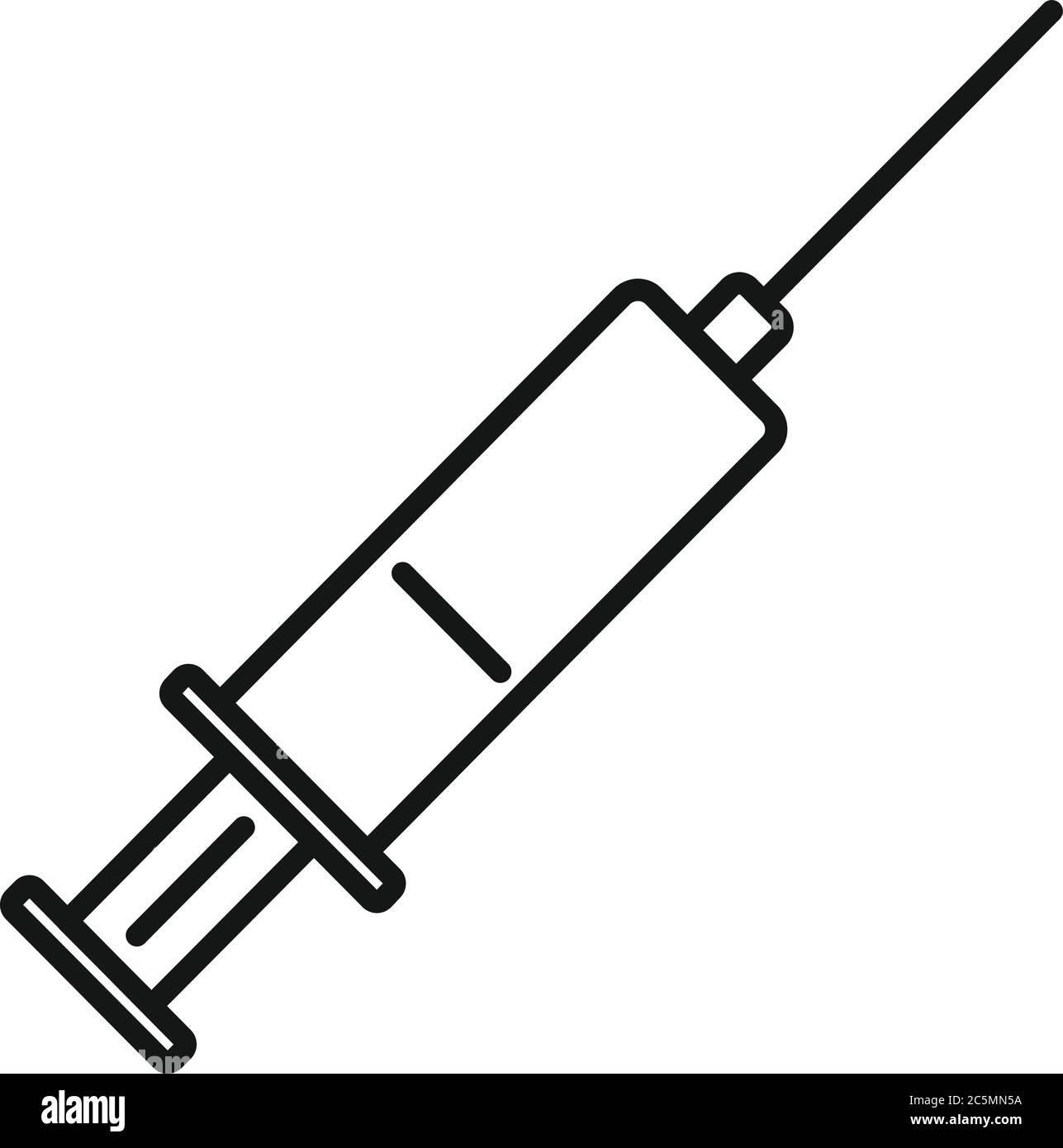 Medical clinic syringe icon. Outline medical clinic syringe vector icon ...