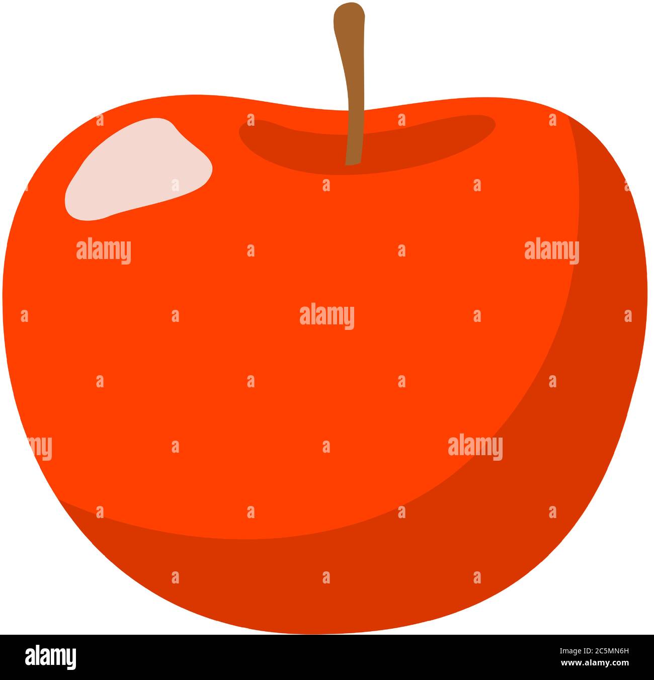 Red apple illustration isolated on white background Stock Vector Image ...