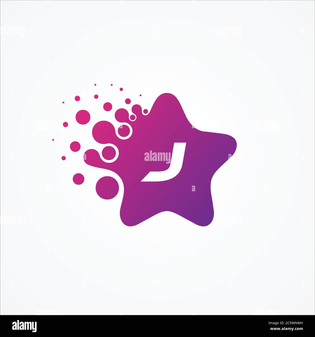 Vector stars pixel for technology symbol letter J design minimalist. J ...