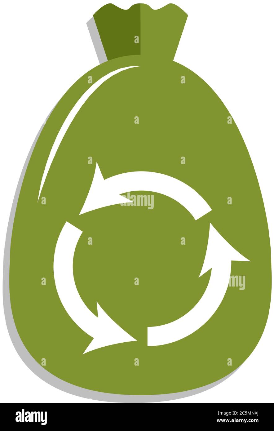 Garbage cans and bags in flat style icons. Vector icons of garbage bags ...