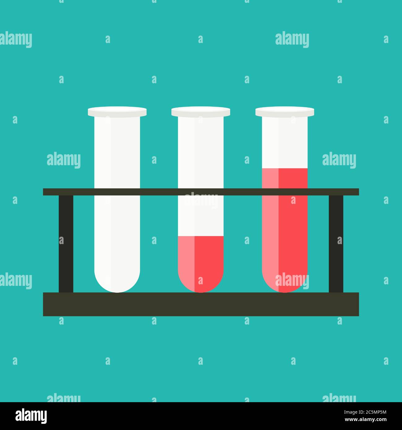 Test tubes icon. Flat design style. Blood test tubes silhouette. Simple ...