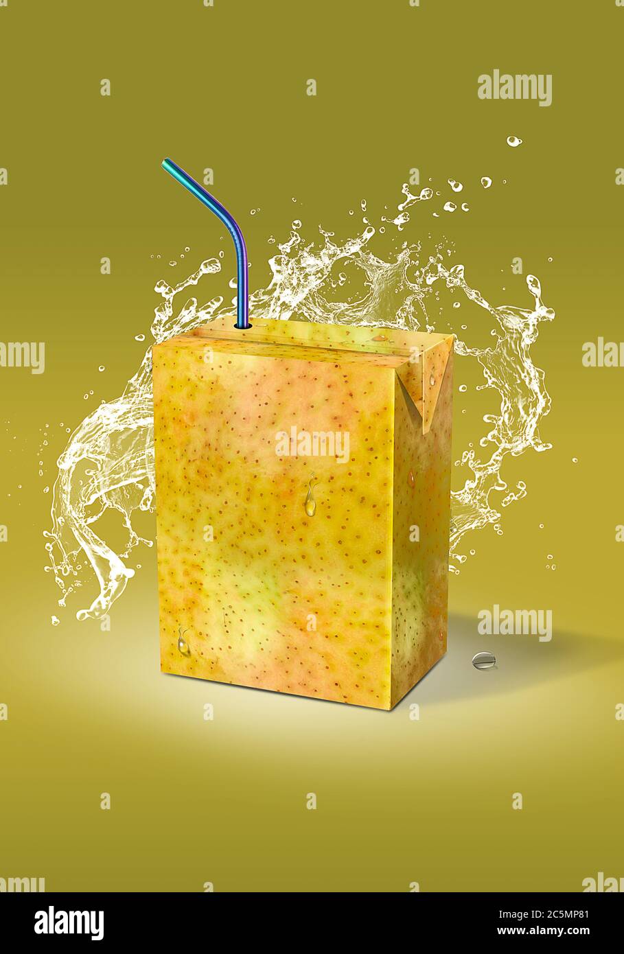 fresh brick fruit juice with splash Stock Photo - Alamy