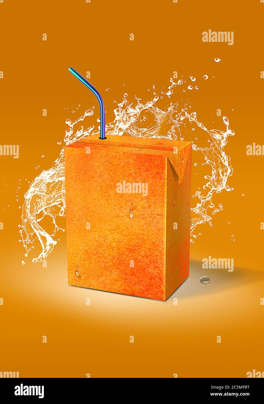 fresh brick fruit juice with splash Stock Photo - Alamy