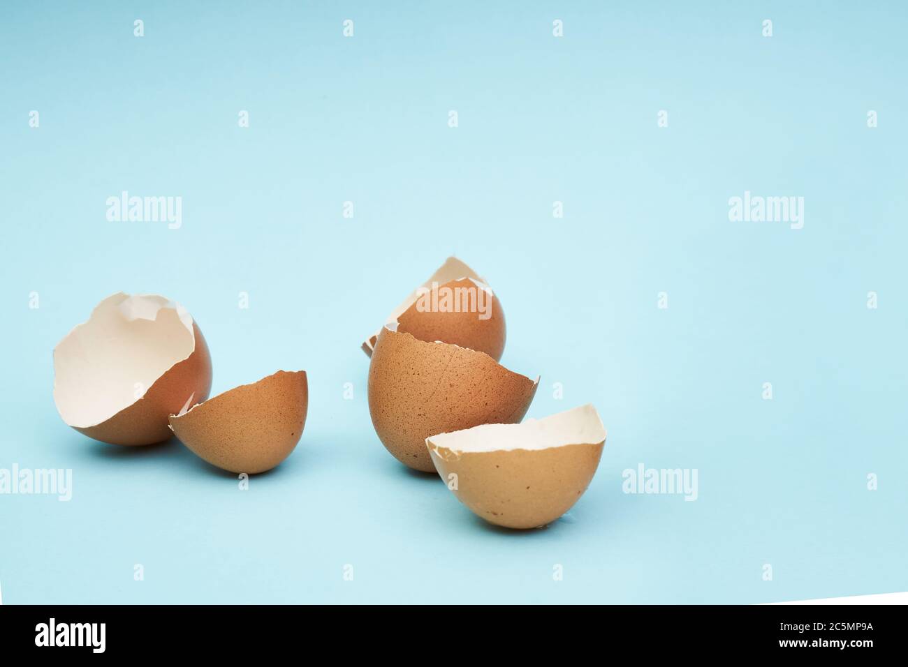 Chicken eggs whole and parts. Half an egg, egg yolk, shell Stock Photo ...