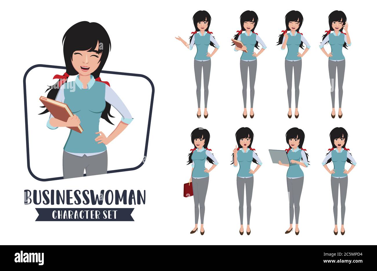 Young woman holding different Stock Vector Images - Alamy