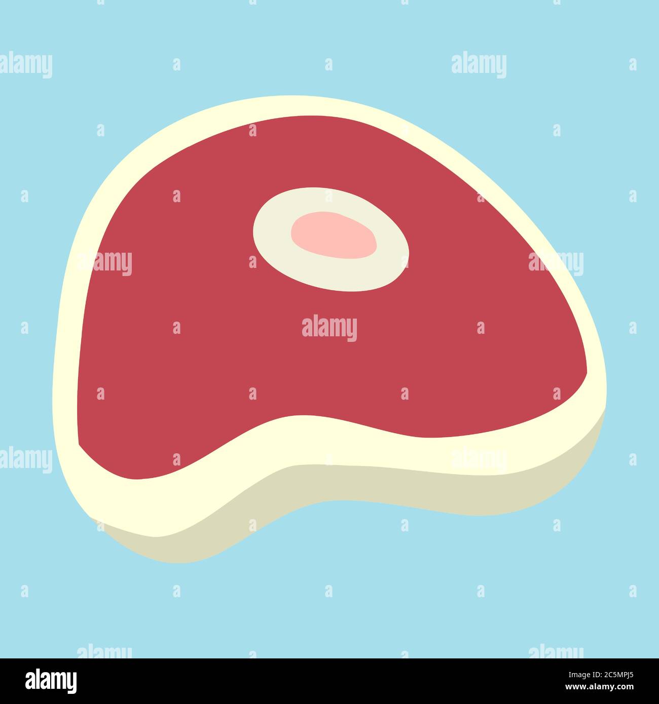 Beef steak on white background. Vector illustration in trendy flat ...