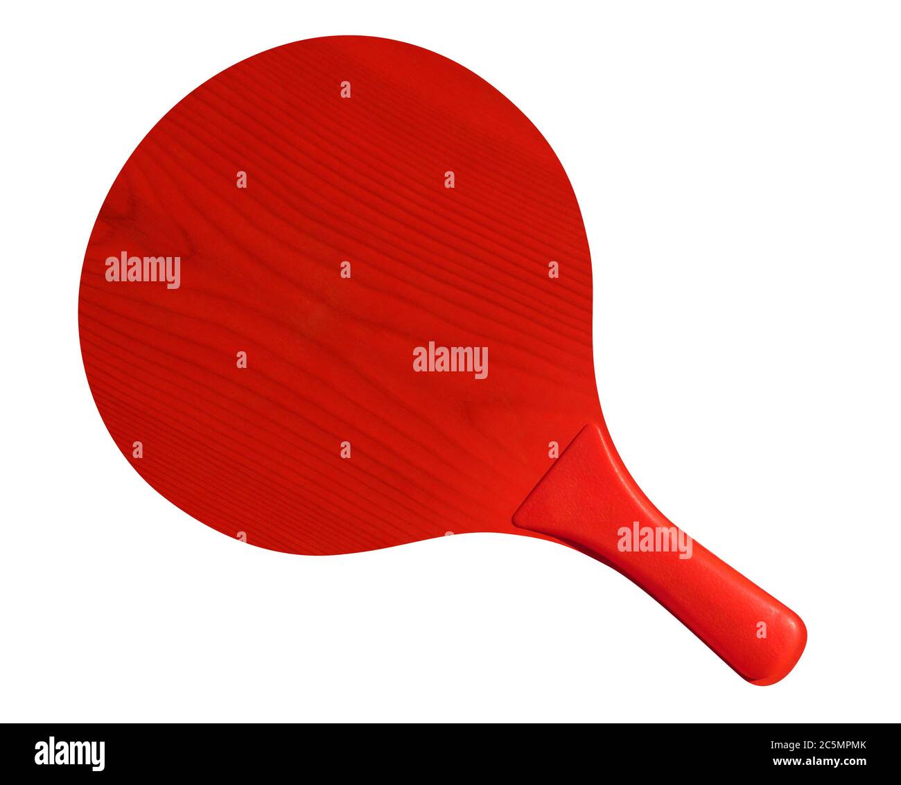 Red wooden tennis racket isolated on white. Clipping Path included ...