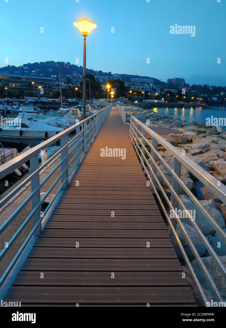Wooden walkway pier on the sea, Cannes, France Stock Photo - Alamy