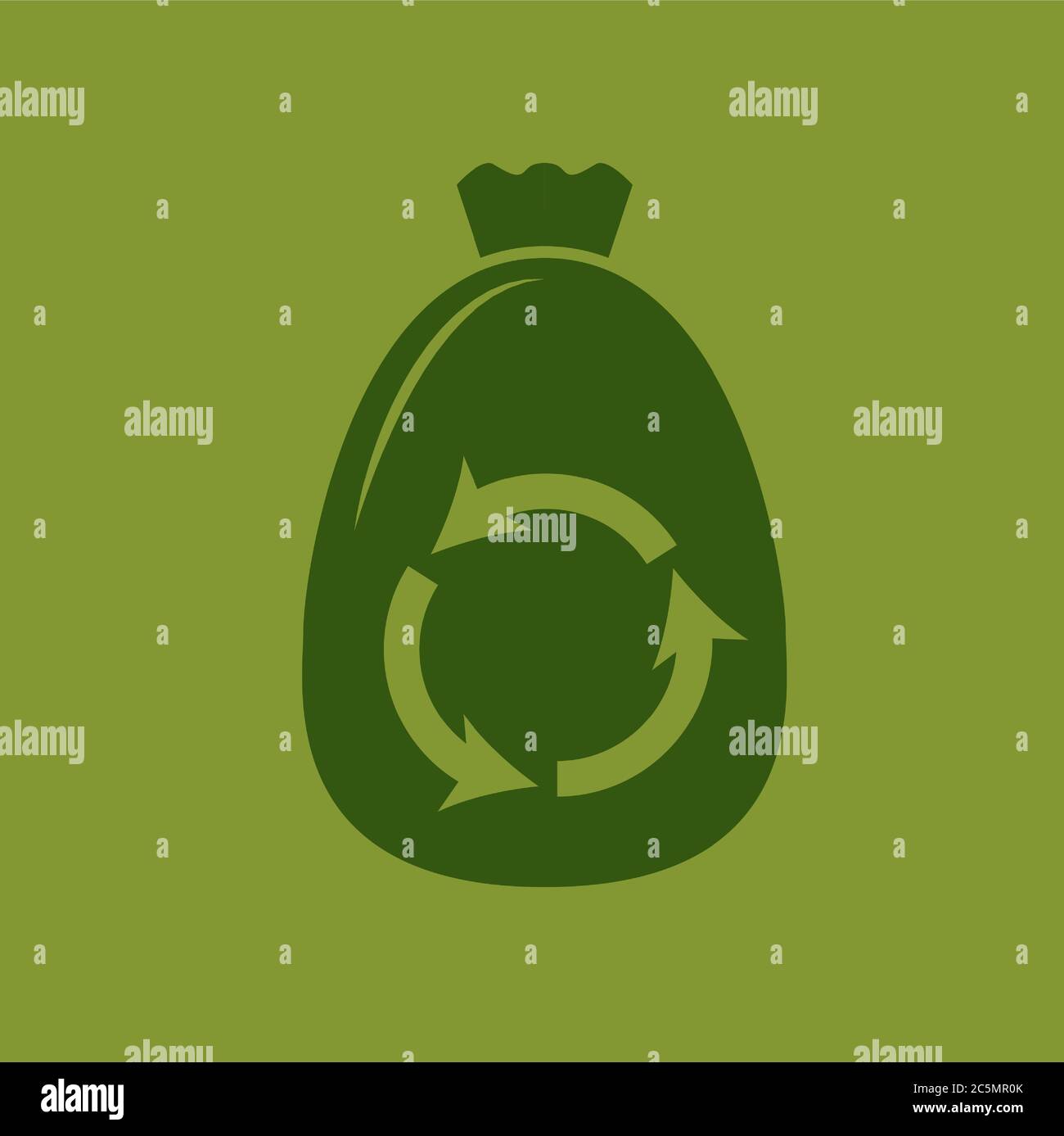 Garbage cans and bags in flat style icons. Vector icons of garbage bags ...