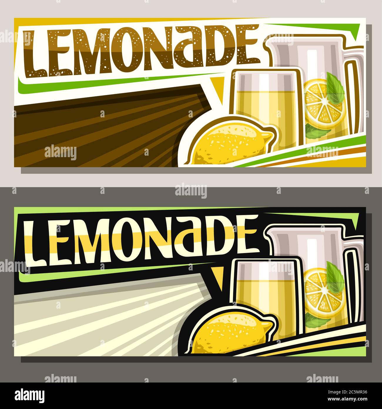 Vector banners Lemonade with copyspace, horizontal layouts with ...