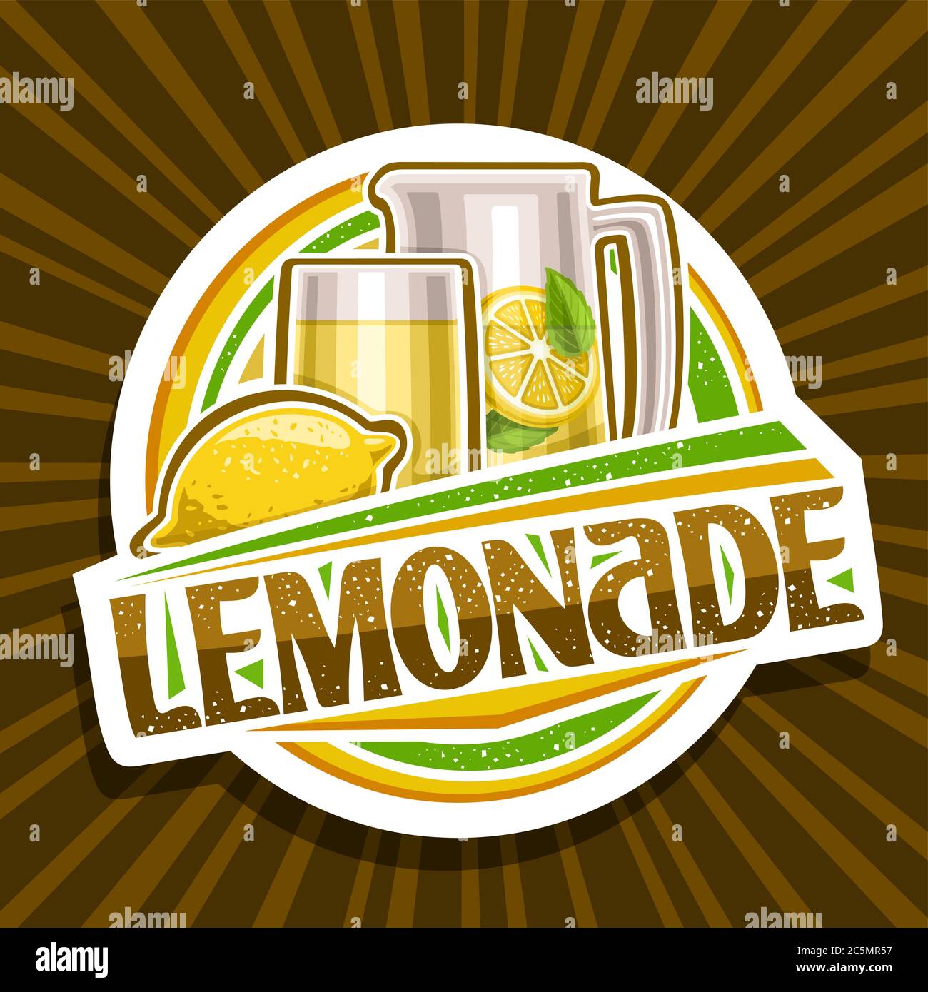 Vector logo for Lemonade, decorative cut paper sign with illustration ...