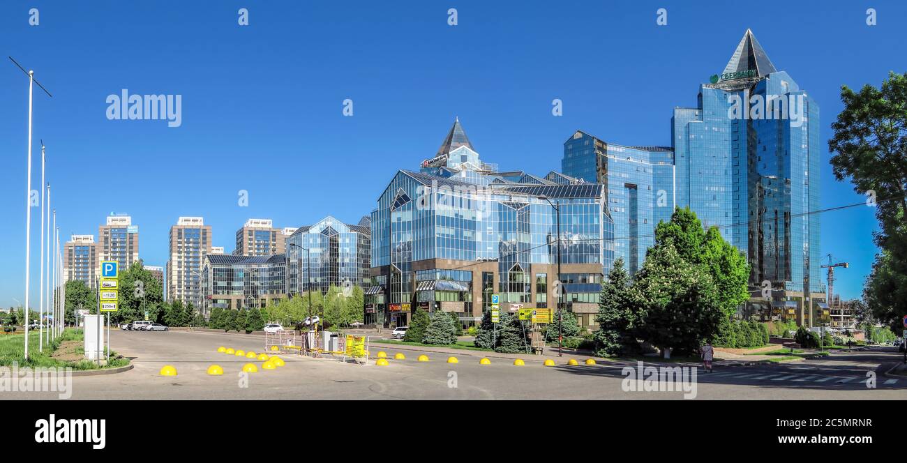 ALMATY, KAZAKHSTAN - MAY 14, 2017: Panoramic view of Business Center ...