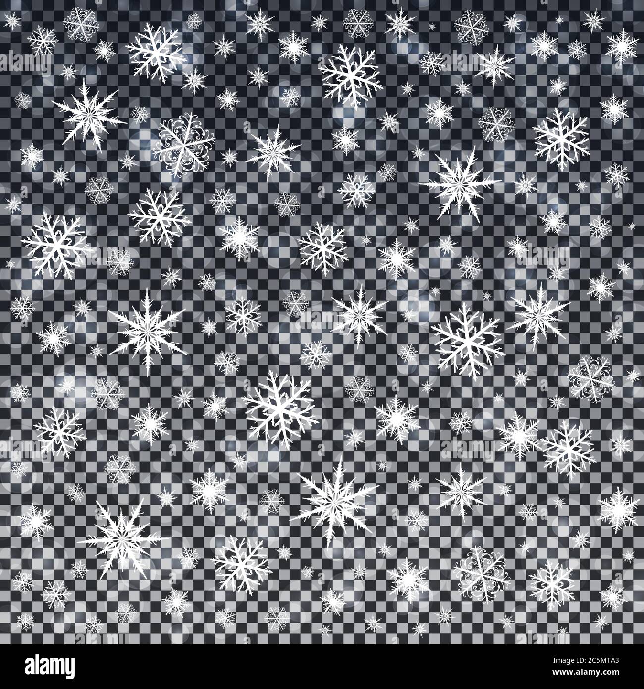 Snowflakes on transparent background. Christmas abstract pattern ...