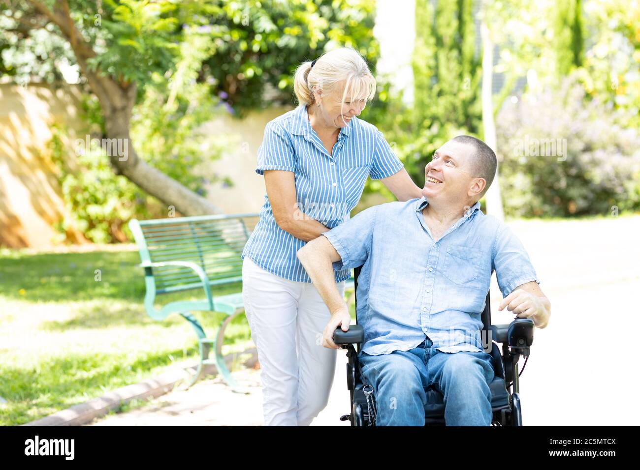Lifestile of real disabled man on the wheelchair Stock Photo - Alamy
