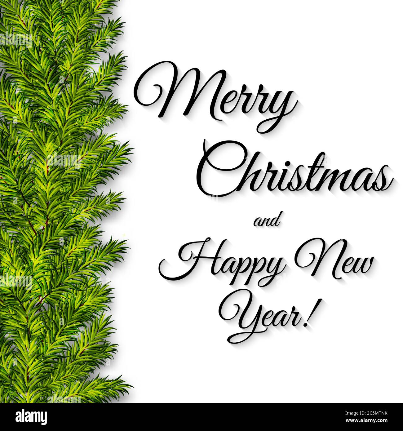 Border green fir branches Stock Vector Images - Alamy