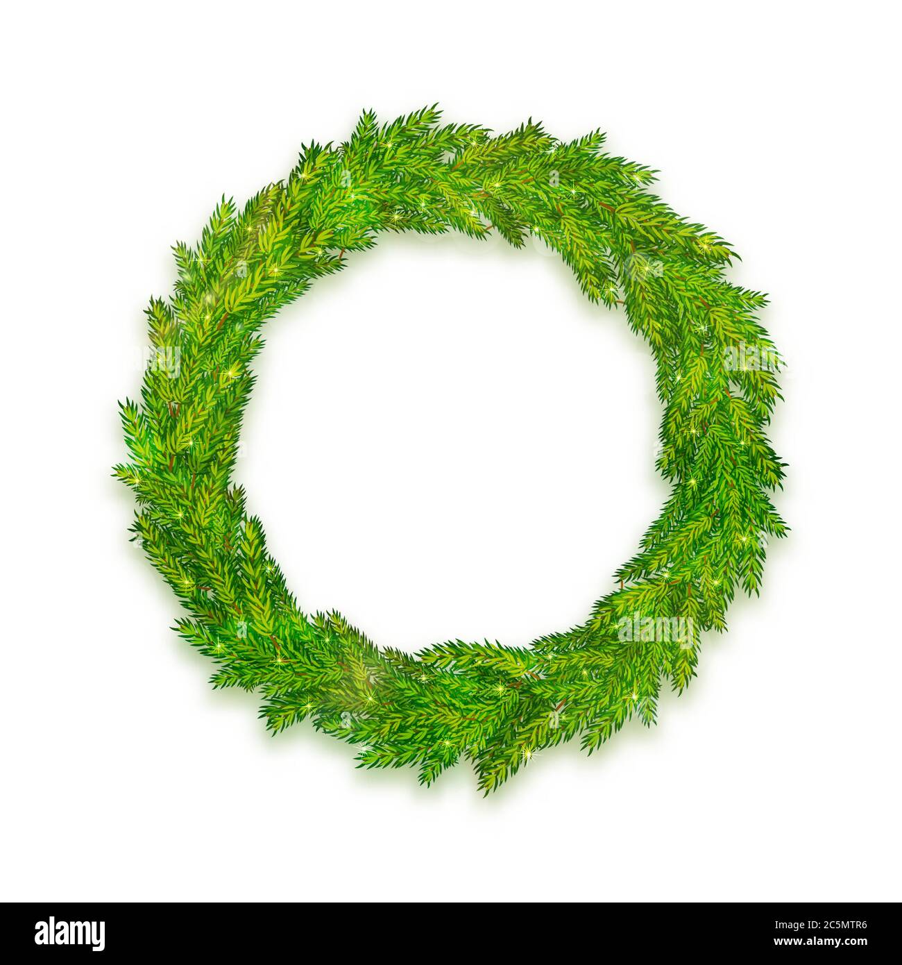 Green wreath fir branches Stock Vector Images - Alamy