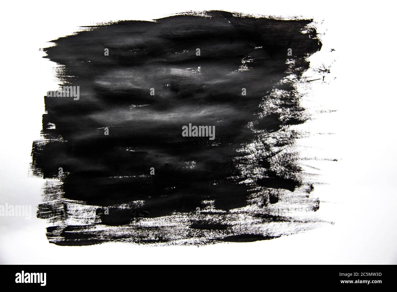 Abstract black painting on the paper. Hand drawn brush stroke,black ...