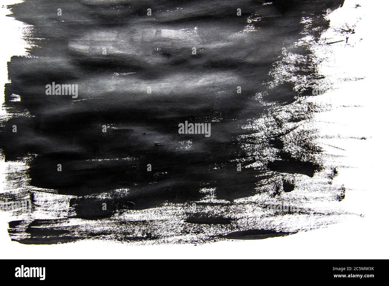 Abstract black painting on the paper. Hand drawn brush stroke,black ...
