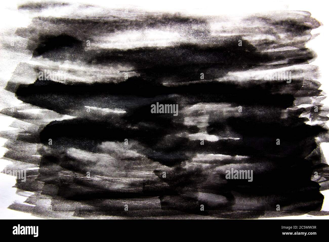 Abstract black painting on the paper. Hand drawn brush stroke,black ...