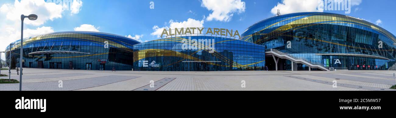 ALMATY, KAZAKHSTAN - APRIL 23, 2017: Ice complex - Almaty Arena, was ...