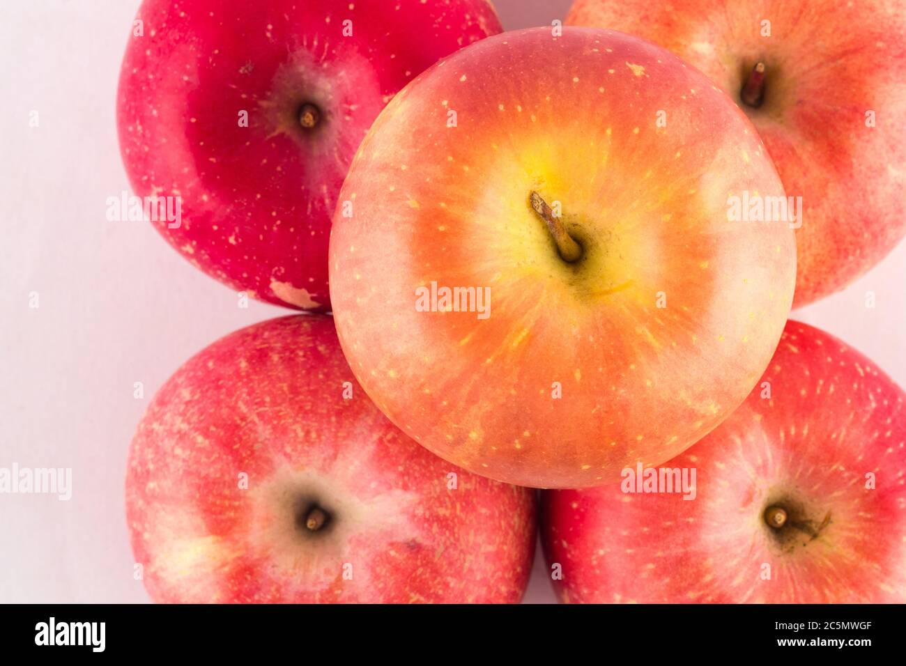 top view red apple on white background fruit agriculture food isolated ...