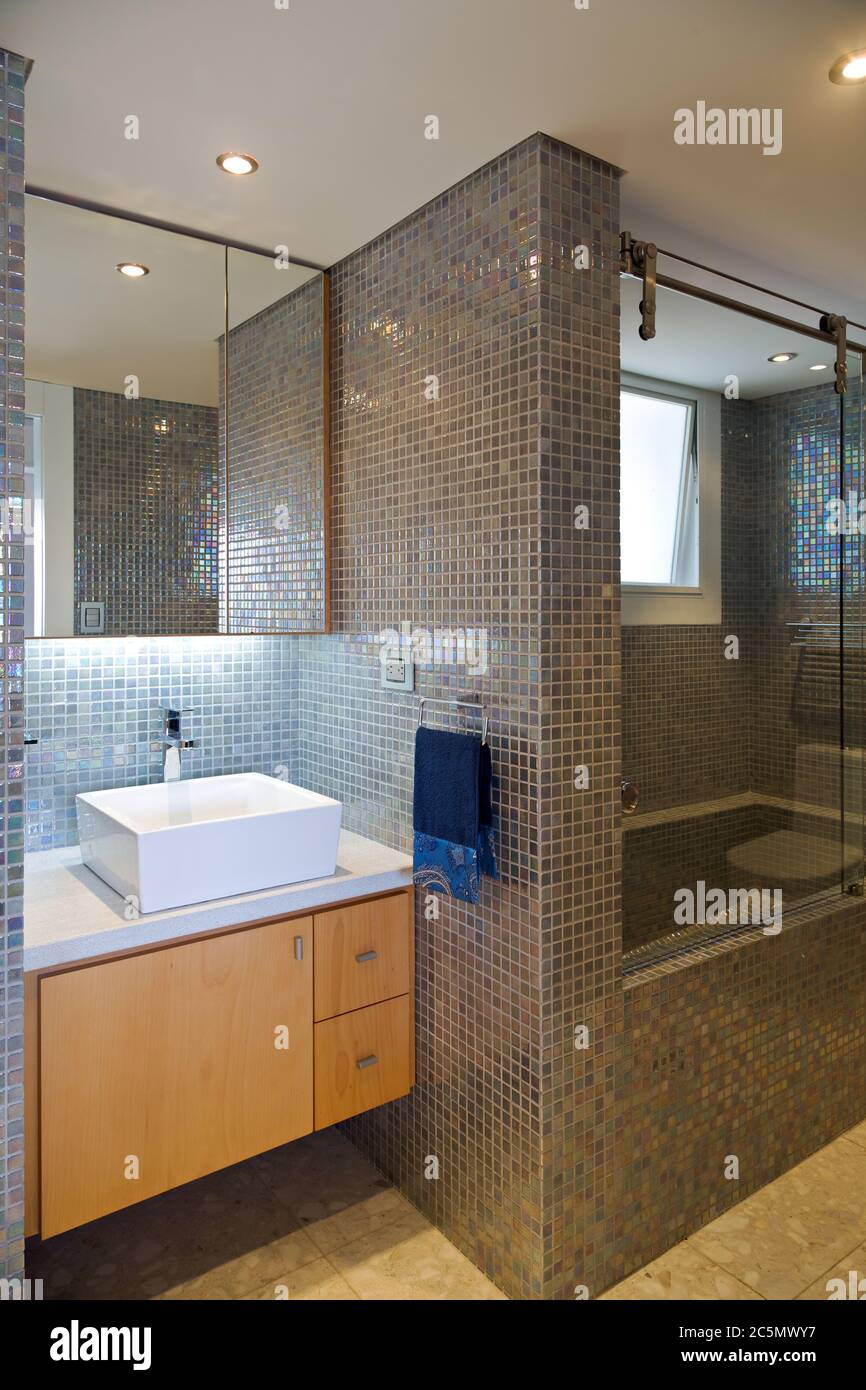 Interior bathroom view with modern decoration Stock Photo - Alamy