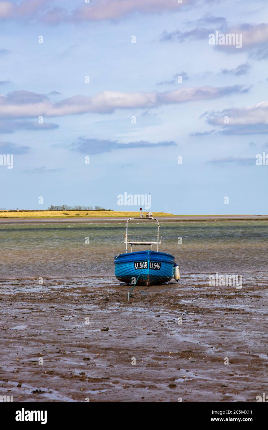 Views of Harty Ferry at low tide on a blustery summers day, near ...