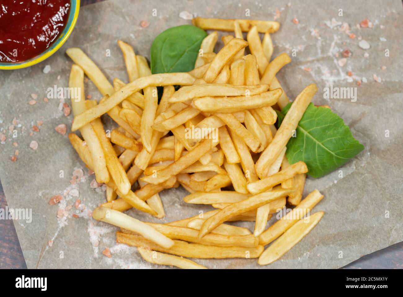 French fries with himalayan salt Stock Photo - Alamy