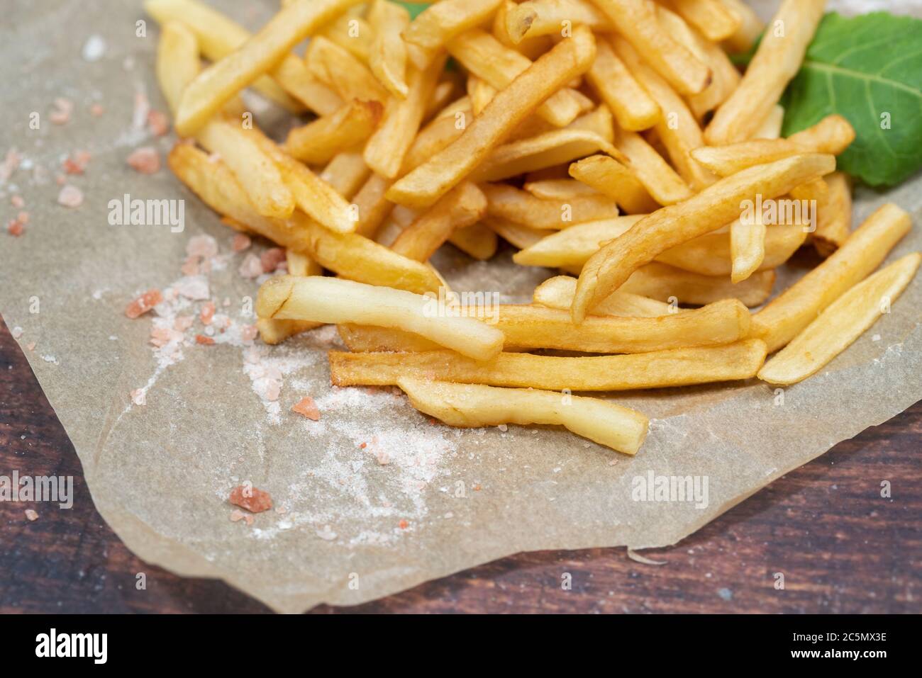 French fries with himalayan salt Stock Photo - Alamy