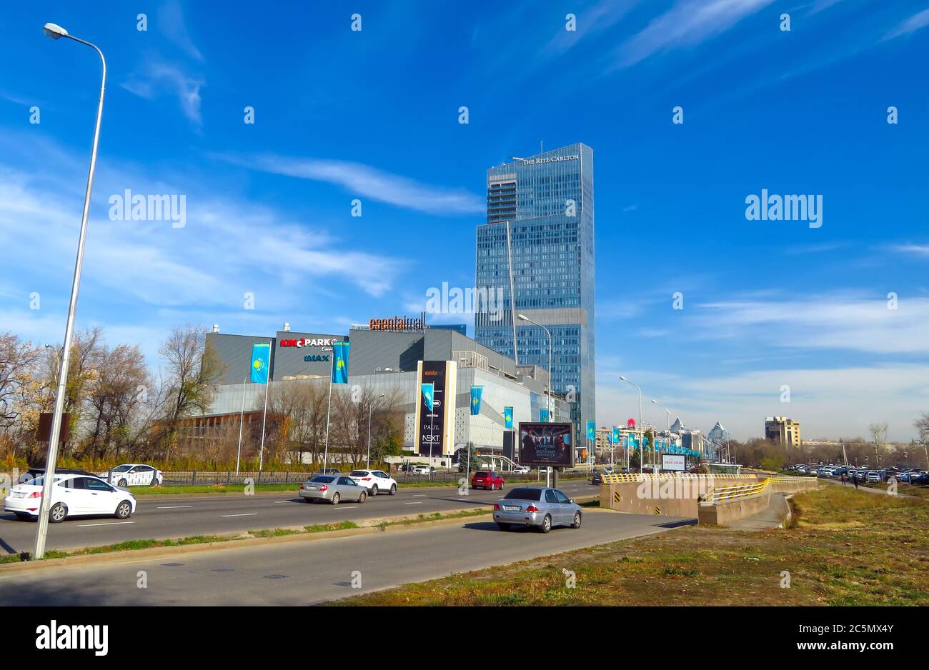 Almaty, Kazakhstan - November 9, 2017: The Ritz-Carlton Hotel and ...