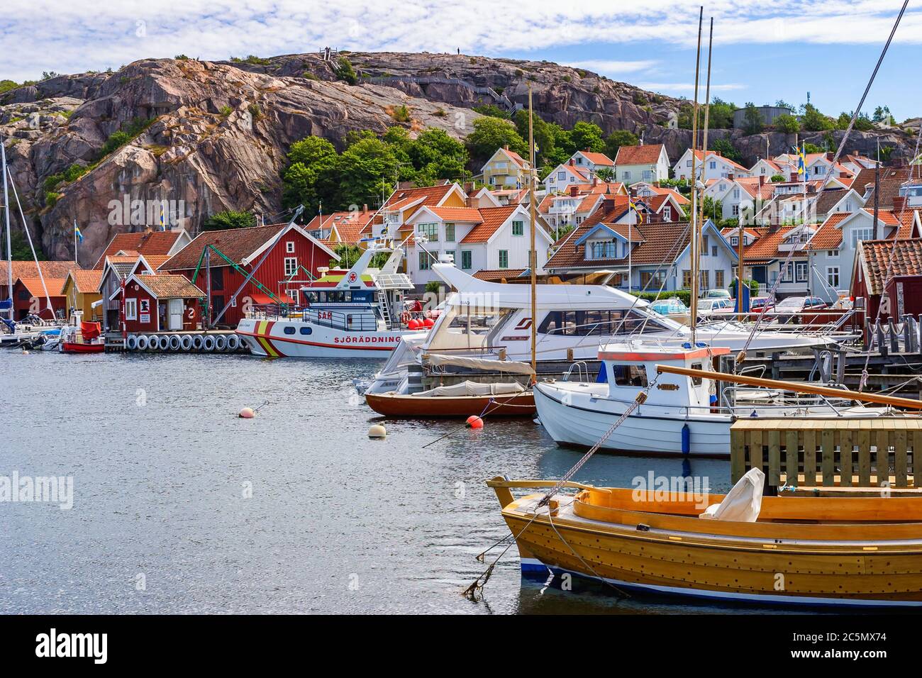 Fjällbacka harbor on the Swedish west coast Stock Photo - Alamy