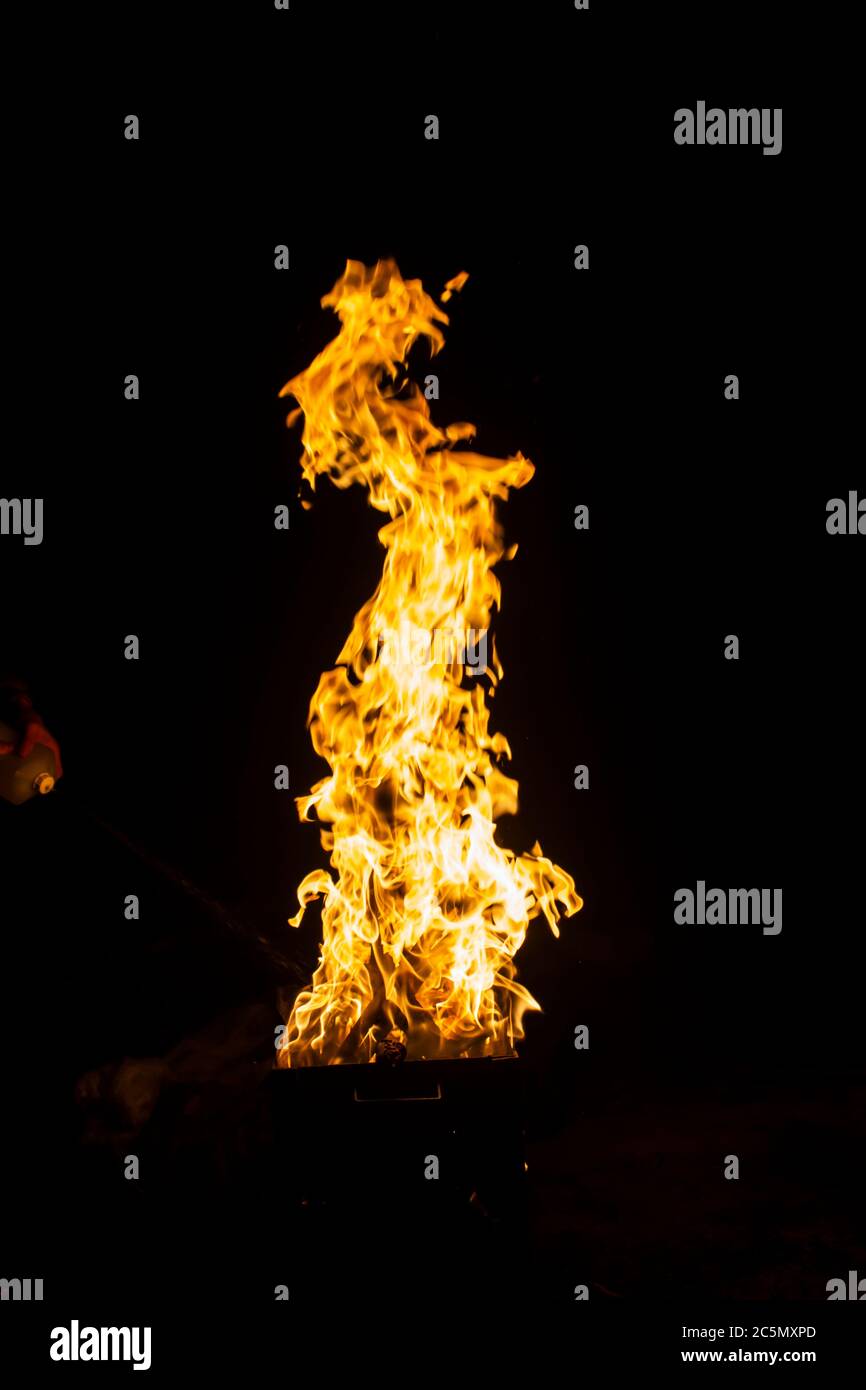 Danger fire on a dark background. Background from fire. Fire pattern ...