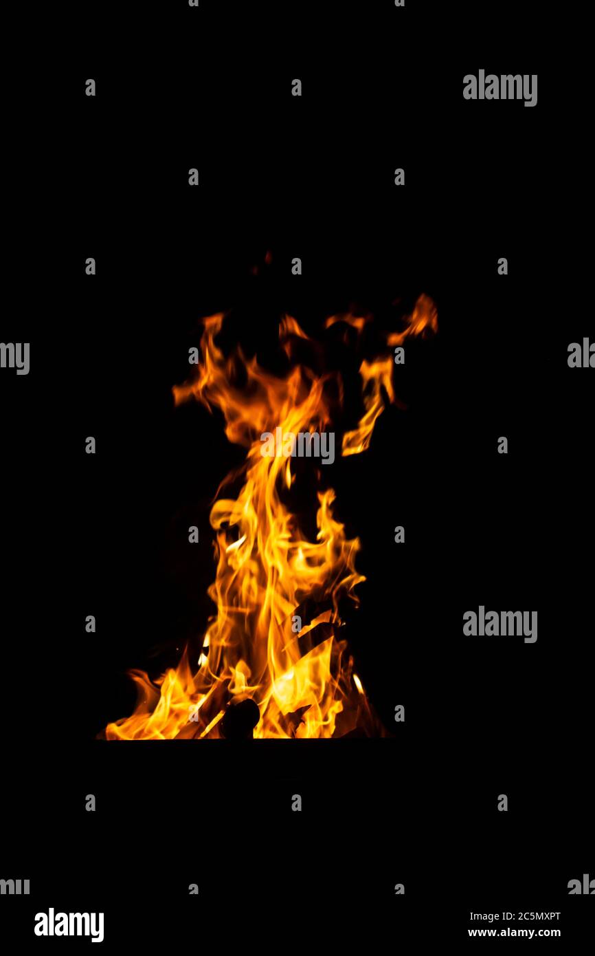 Danger fire on a dark background. Background from fire. Fire pattern ...