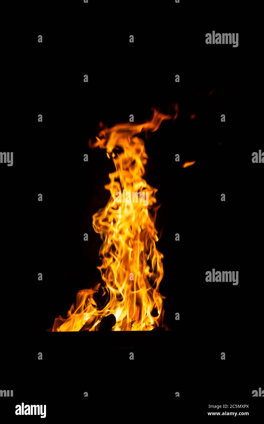 Danger fire on a dark background. Background from fire. Fire pattern ...